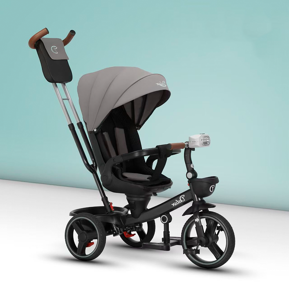 Детский трехколесный велосипед BREND LUXMOM ORIGINAL 3199, цвет серый, световое и звуковое сопровождение