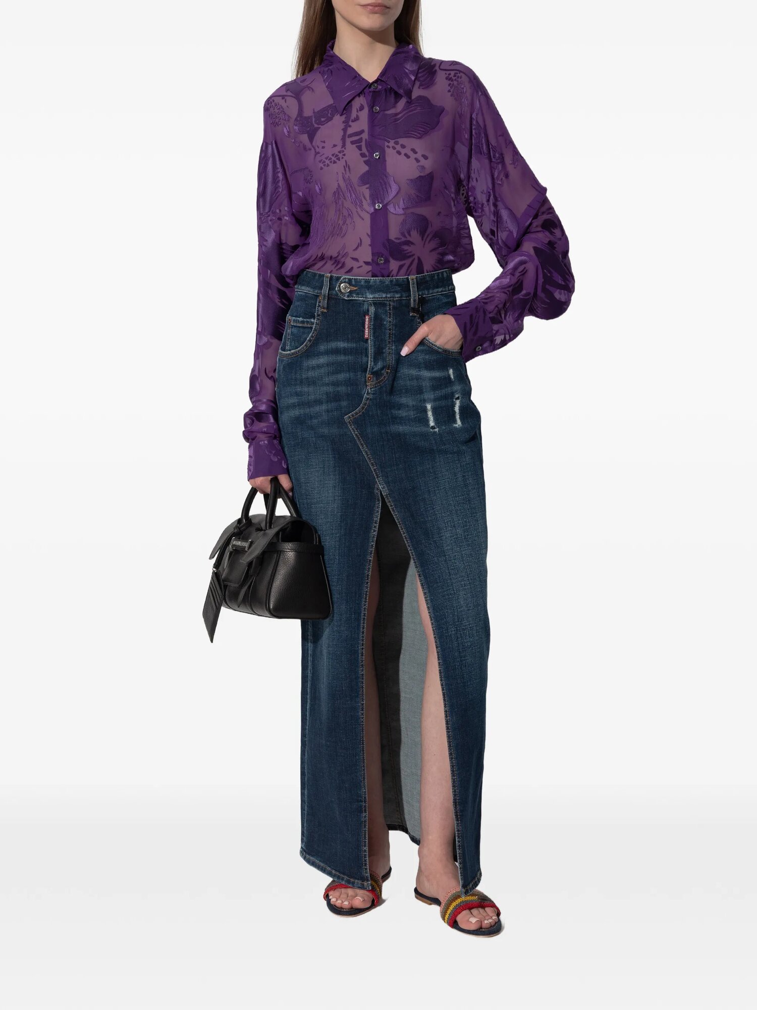 Рубашка DSQUARED2, размер 44, purple — фото 1