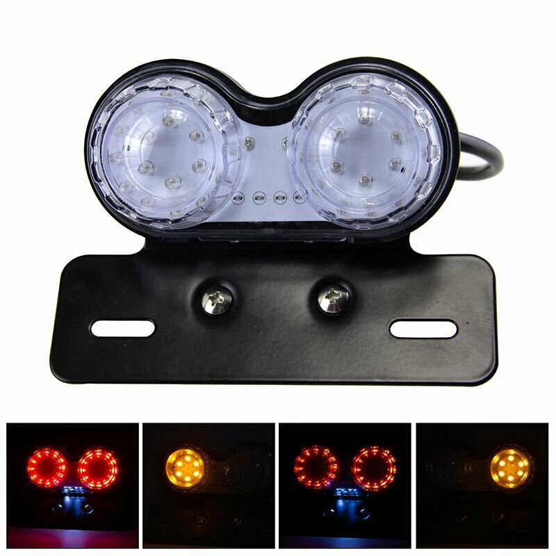 Задний фонарь для мотоцикла 40 Вт с 40 светодиодами SMD, габаритным огнем, стоп-сигналом, указателем поворота и держателем номерного знака.