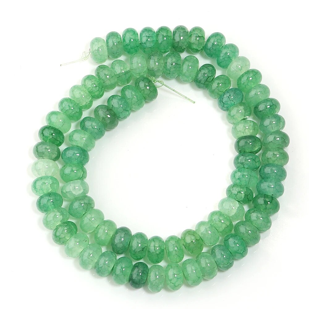 Стеклянные бусины Linsoir Beads 5x8 мм, плоские круглые, для бижутерии Agate Green