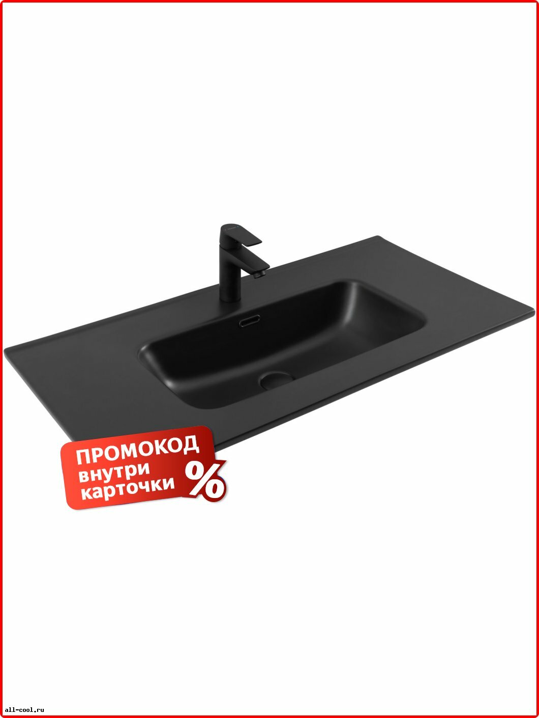 Раковина Aquanet Manlio 46,5x91x17,5, керамика, прямоугольная, полувстраиваемая, черный