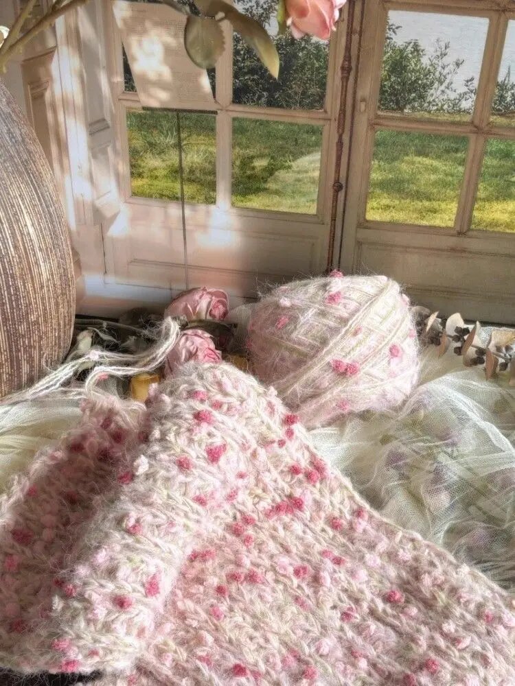 Набор для вязания шарфа с розой Алисы C-100g