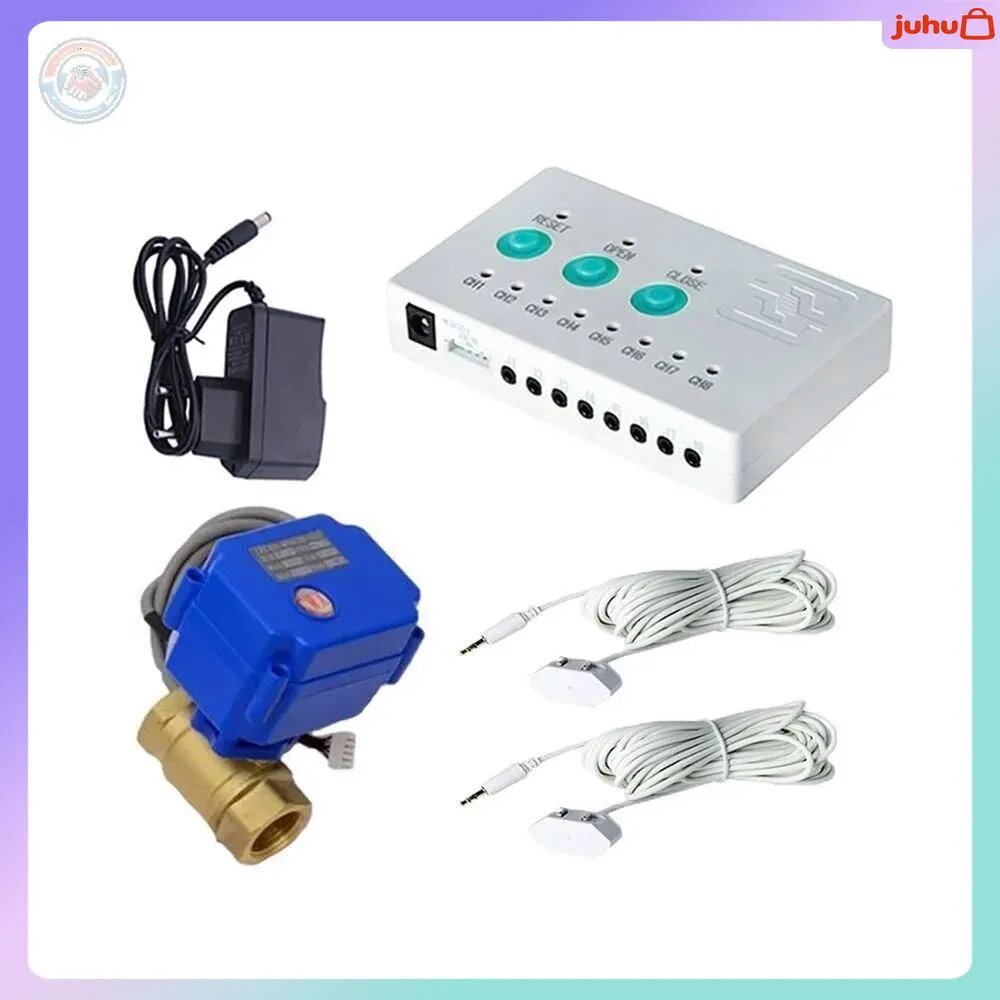 Автоматический клапан 1/2 дюйма с датчиком утечки для аварийного отключения водоснабжения, надежная система защиты от протечек для премиум обустройства дома, квартиры и офиса