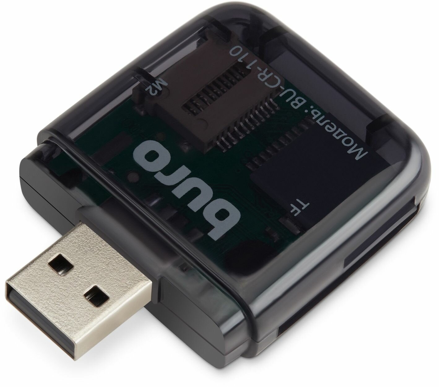 Картридер Buro USB2.0 черный, BU-CR-110