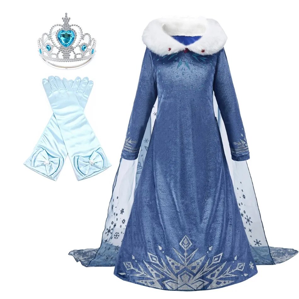 Детское платье принцессы Снежной королевы TPMG Size 110, Dress Set 09