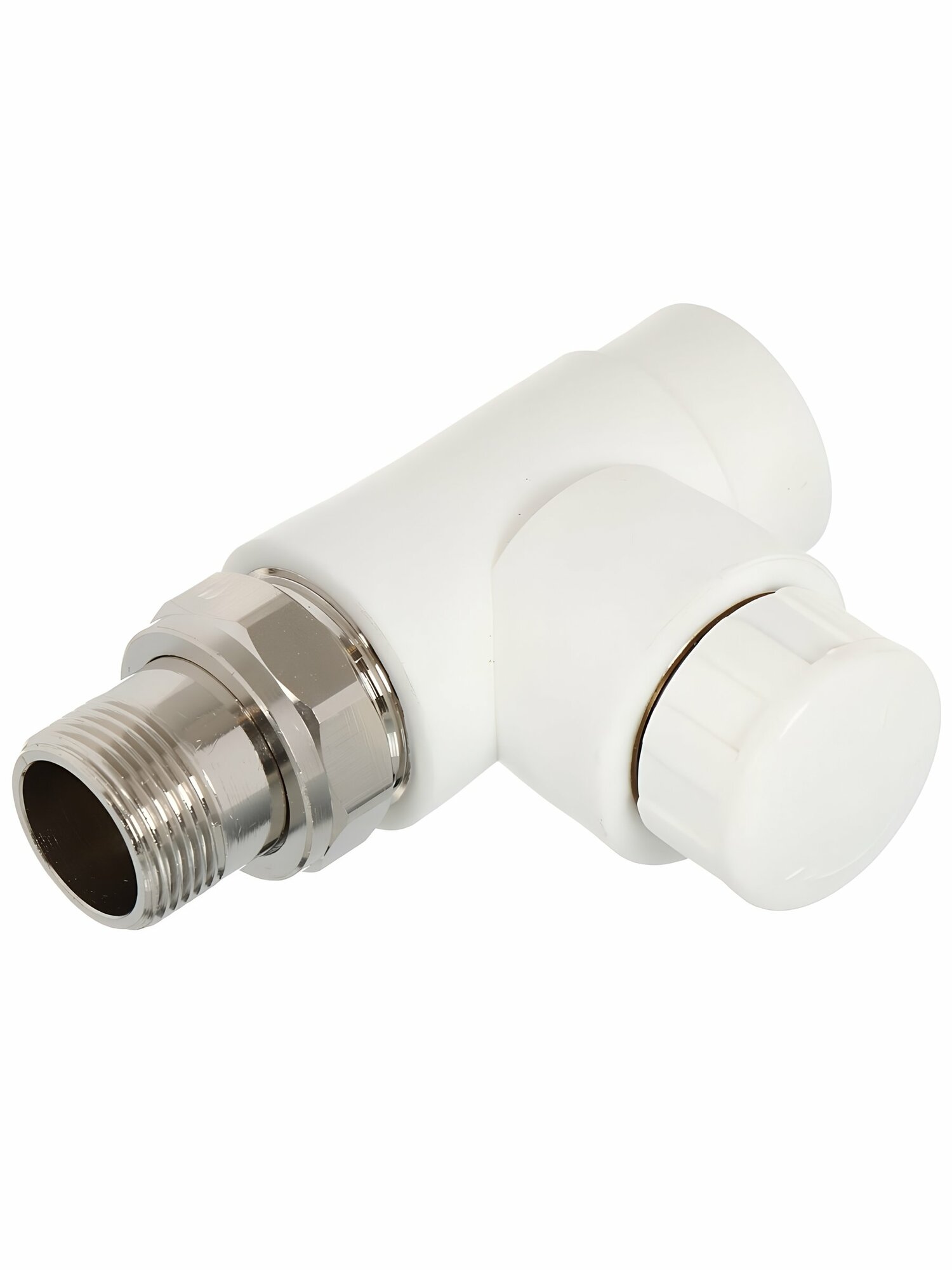 Клапан для радиатора термостатический прямой, полипропилен, d20х1/2", белый, РосТурПласт