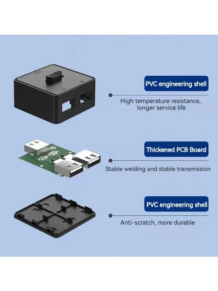 USB-концентратор с USB 3.0, 2 разъемами, черный, пластик, для быстрой передачи данных — фото 1