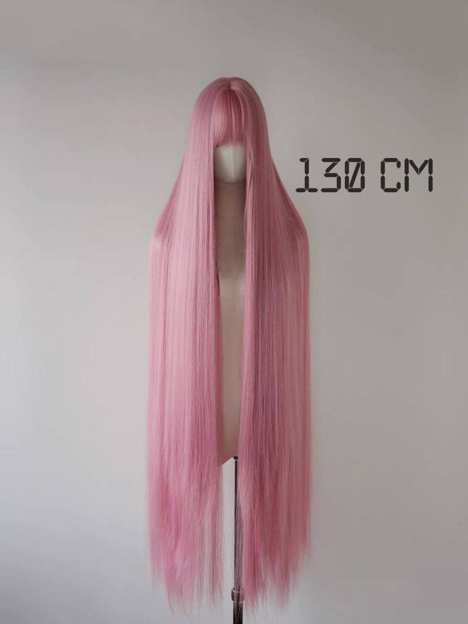 Парик "HARDDOLLS" для косплея, искусственные волосы, розовый, длина 130 см