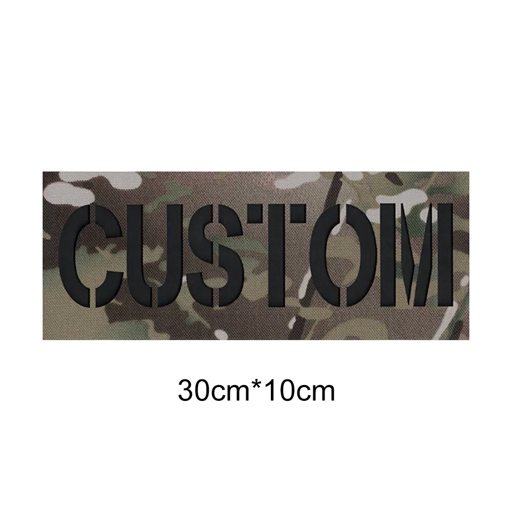 Нашивка "CUSTOM" камуфляж 30cm*10cm