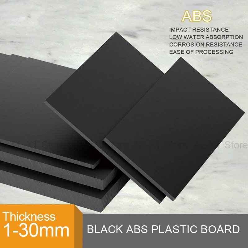Черная пластиковая пластина ABS 1-30 мм 100x200x1.5mm