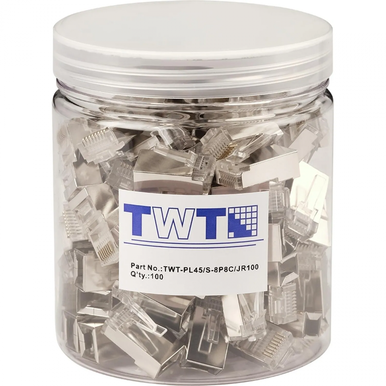 Коннектор RJ45 TWT TWT-PL45/S-8P8C/JR100 STP 8P8C унив cat.5e 100шт/уп 2414422