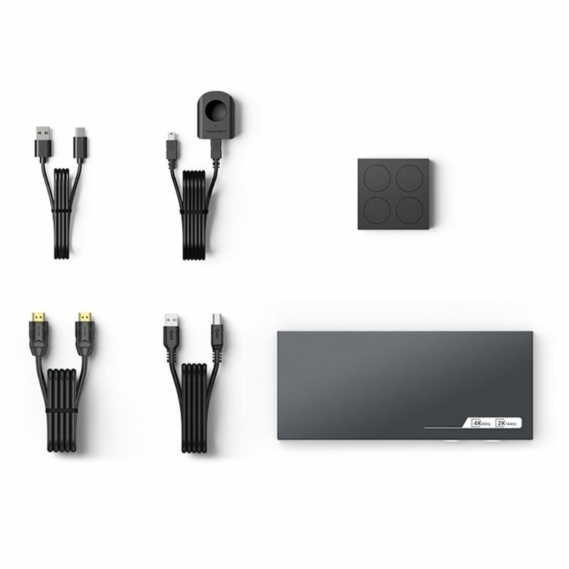 (1 набор.) Переключатель KVM (2 входа / 1 выход), 4K, HDMI