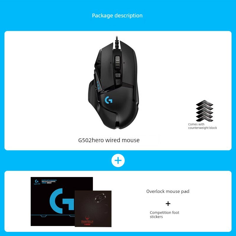 Игровая мышь Logitech G502 HERO Nebula Series, проводная, RGB, для ноутбуков, киберспорта, PUBG, с макросами G502 HERO