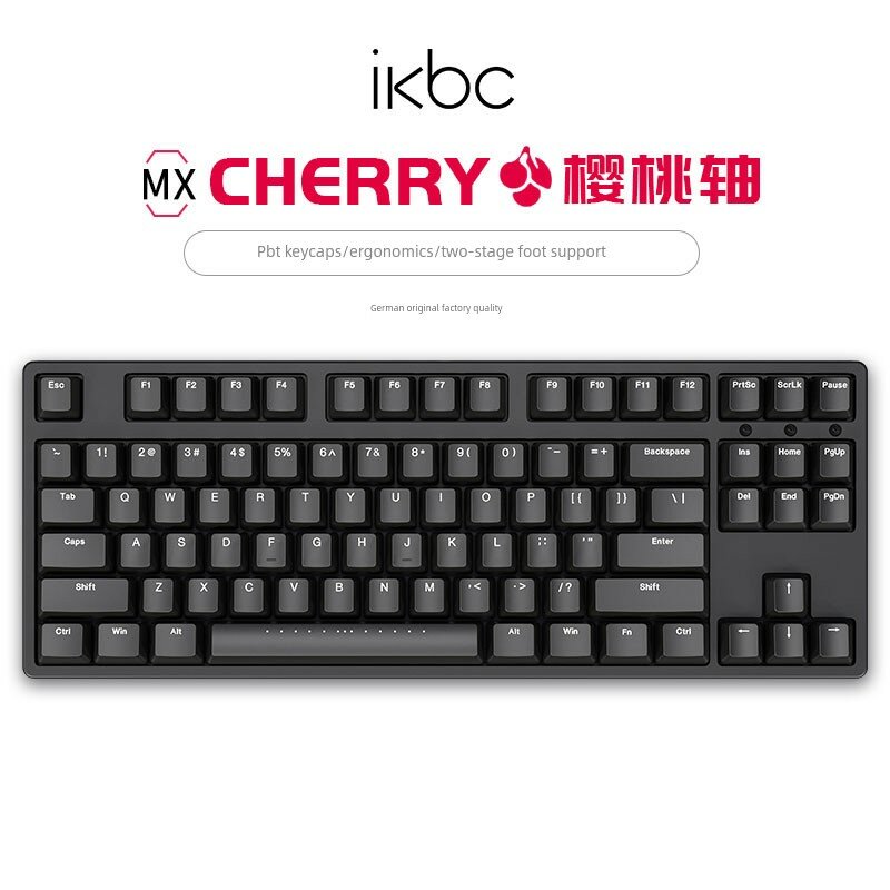 Механическая клавиатура IKBC с переключателями Cherry, проводная/беспроводная, для офиса, 87/108 клавиш, красные