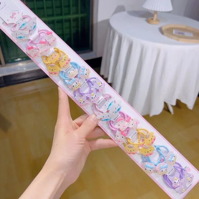 Набор из 10 пар резинок для волос Sanrio с надписью Cinnamoroll Hello Kitty