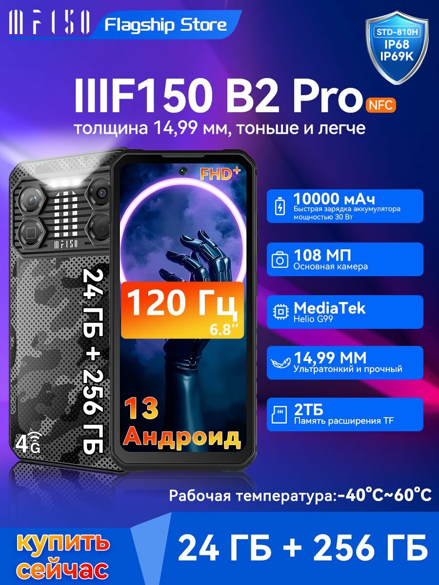 Смартфон IIIF150 24/256 ГБ, черный