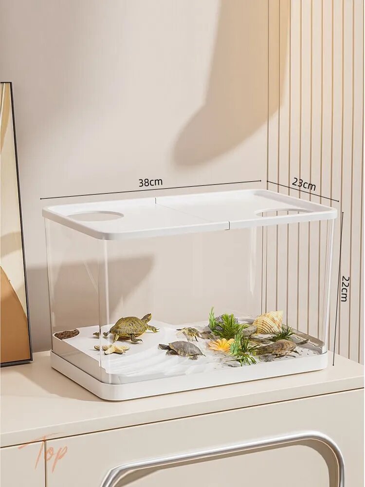 Пластиковый акватеррариум для рыб и рептилий, 2 л, 38x23x22 см, слоновая кость — фото 1