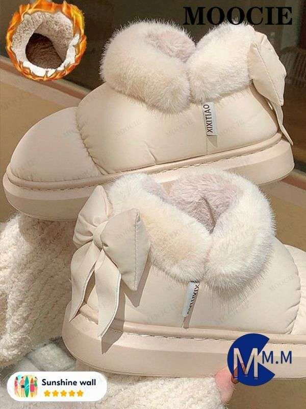 Угги MOOCIE Осень-зима 2025, размер длина ноги 25.5CM, бежевый