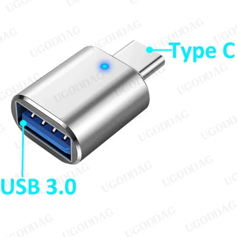 Адаптер USB 3.0 Type-C - USB A Silver