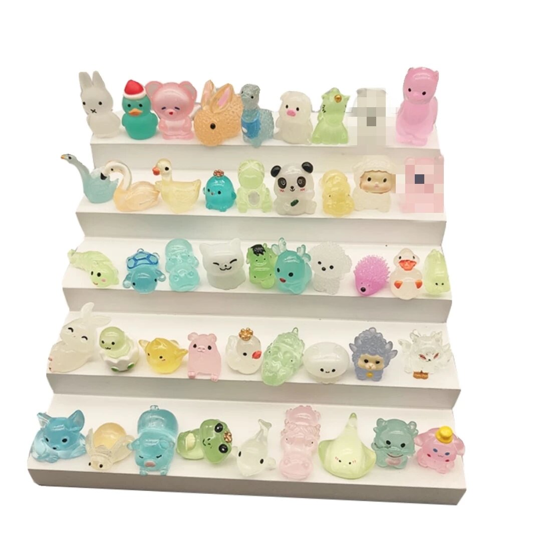 Ночная светящаяся мини-серьга с животными в открытой упаковке - 30 уникальных фигурок с подзарядкой для детей