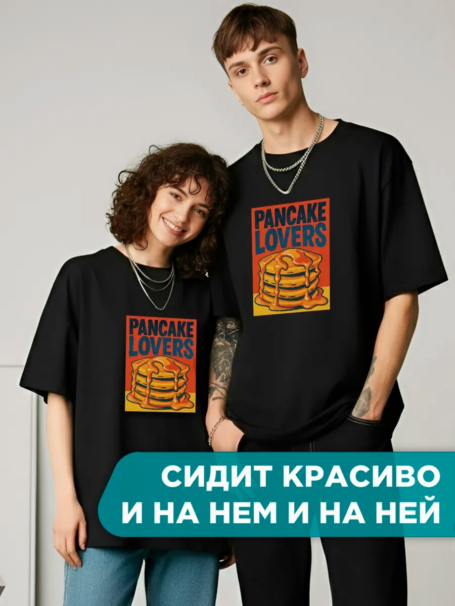 Футболка PRINTSHOT, 1 шт., размер M, черный — фото 1