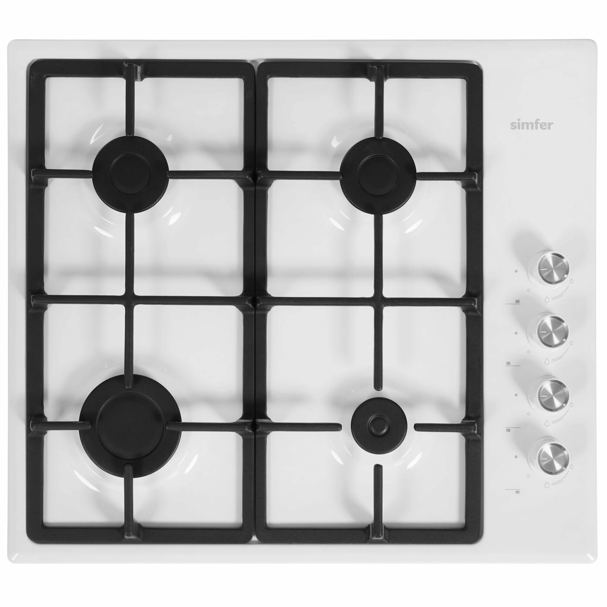 Варочная панель газовая Simfer H60Q40W416 белый, эмалированная сталь