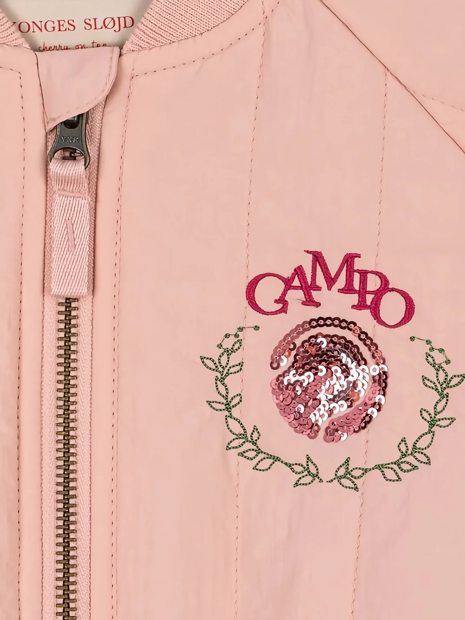 Бомбер Konges Slojd Juno sequin embroidered bomber jacket, размер 4 года, розовый — фото 1