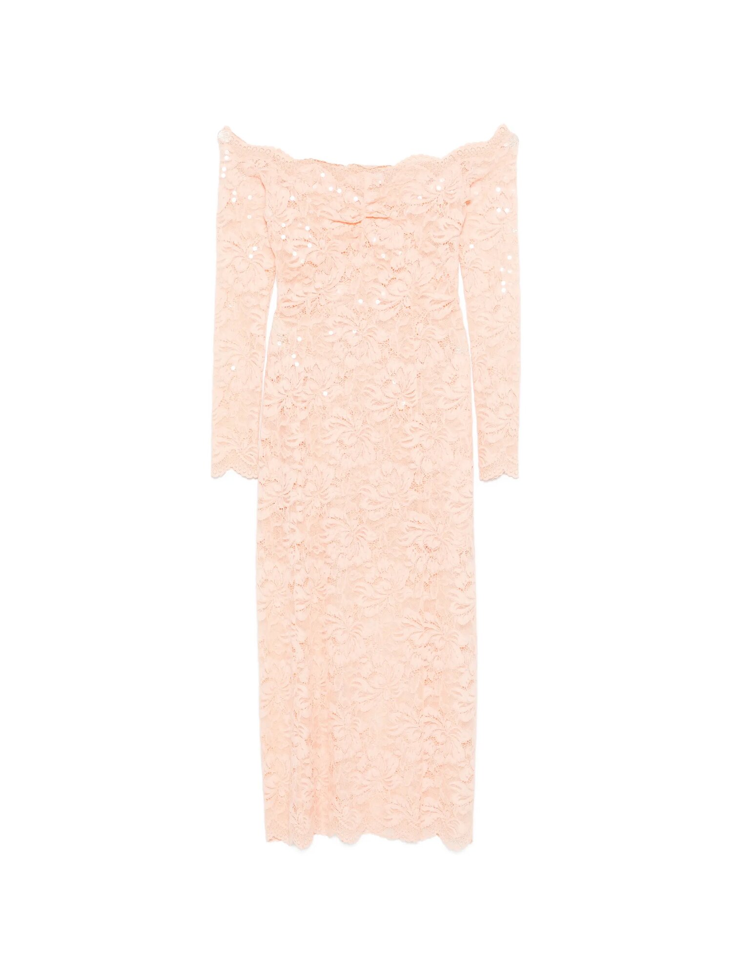 Платье Floral-lace long-sleeve midi dress