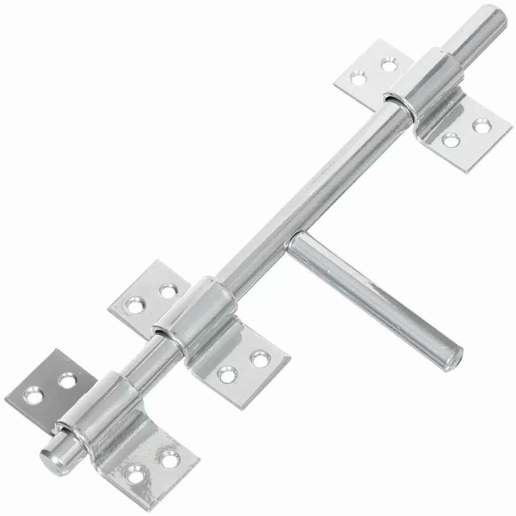 Засов универсальный Домарт ЗУ-250, серый, без покрытия, 9 824. Надежная дверная фурнитура для дома и дачи, производство Россия.