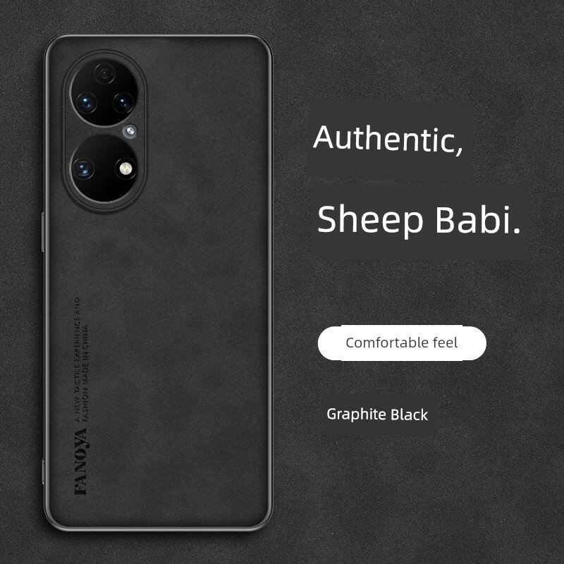 Силиконовый чехол для Huawei P50E с матовой текстурой и защитным стеклом, цвет графитово-черный