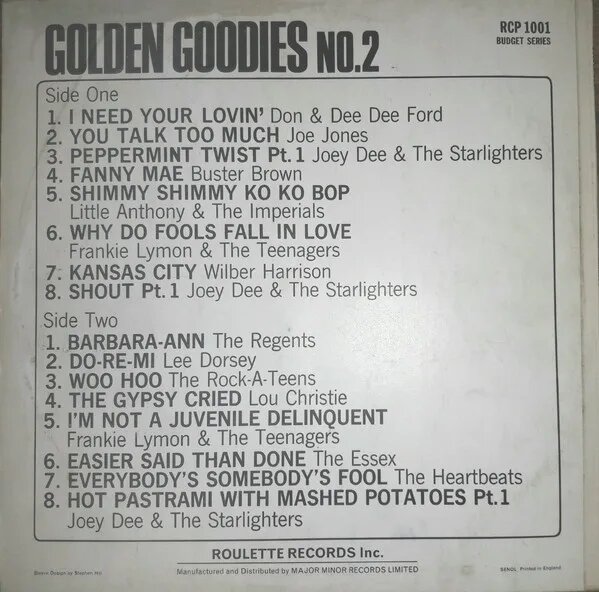 Various - Golden Goodies - No.2 VG+ — фото 1