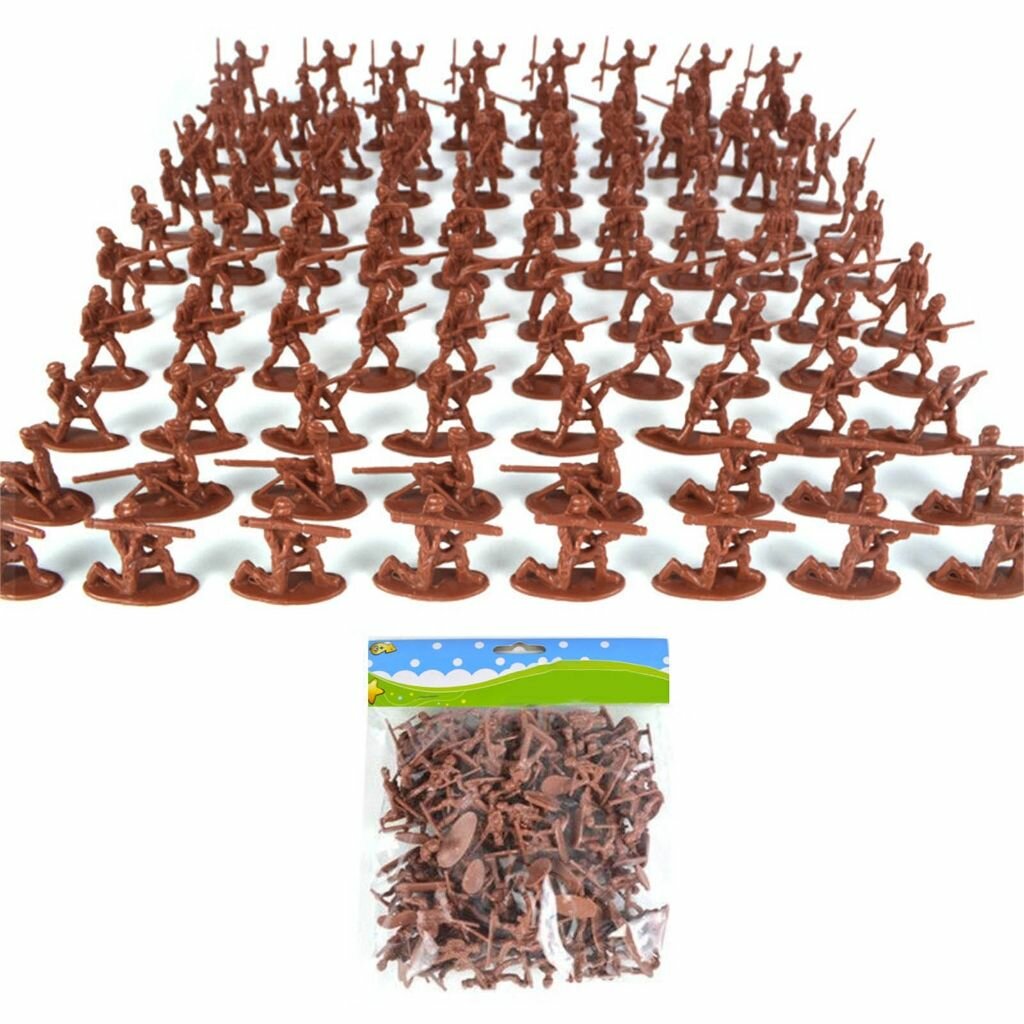 1 набор из 100 игрушек-имитаторов soldier corps (разных стилей)-красный