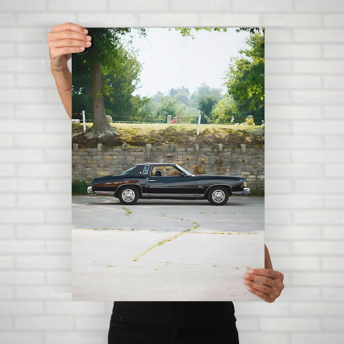 Плакат на стену для интерьера Лоурайдер (Chevrolet Monte Carlo 18) - Постер по тюнингованным автомобилям формата А2 (42x60 см)