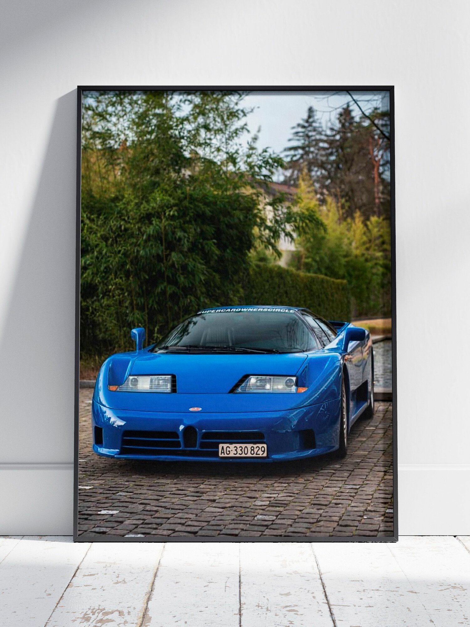 Плакат на стену для интерьера Легенды Авто (Бугатти EB110 - Bugatti EB110 3) - Постер по машине формата A4 (21x30 см)