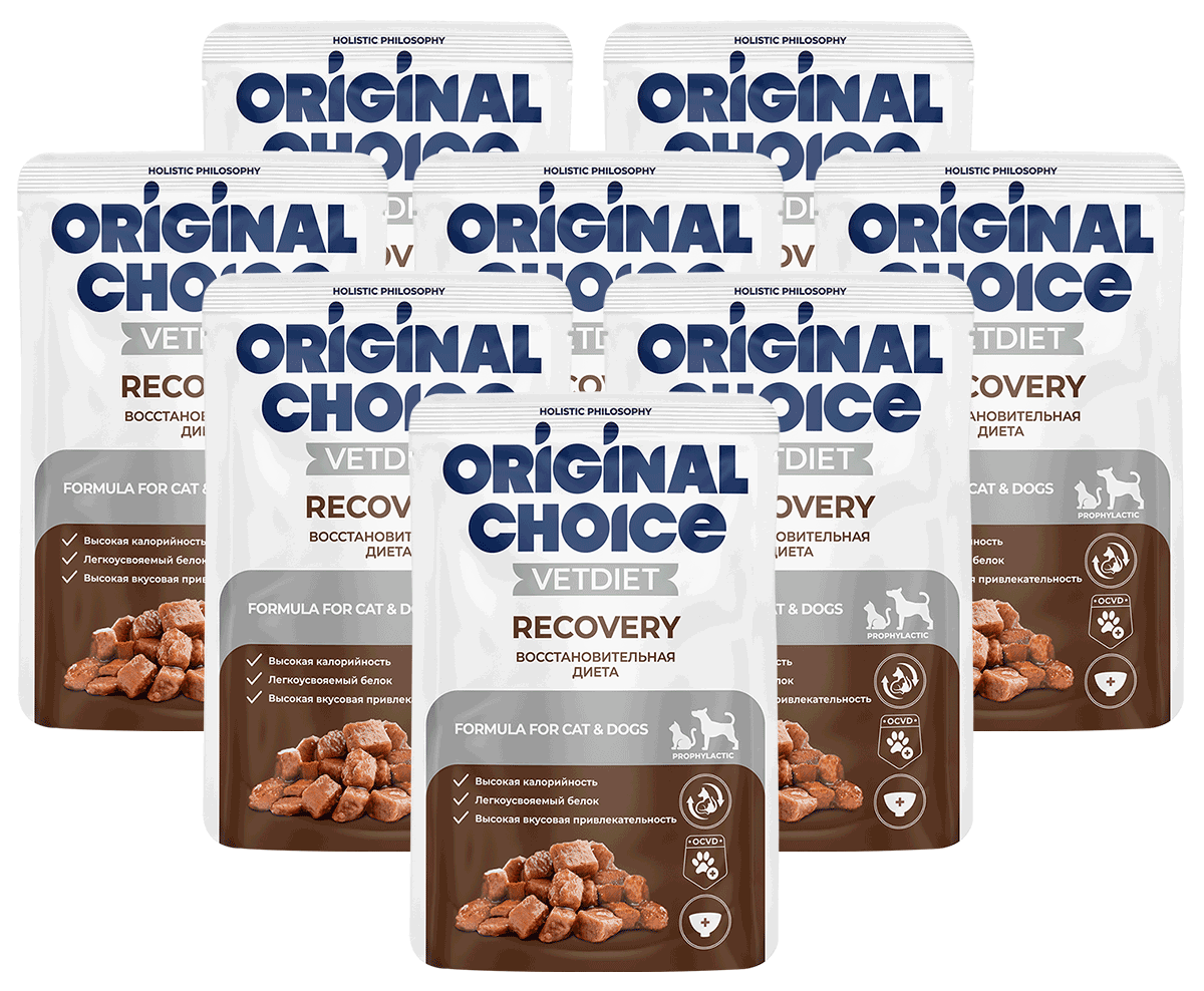 Корм влажный Original Choice Vetdiet Recovery для взрослых собак и кошек восстановительная диета, 85 гр 8 шт
