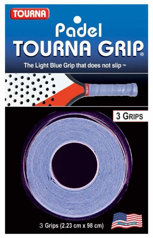 Намотка для падел тенниса впитывающая, овергрип TOURNA Grip Padel (Турна Грип Падел) голубая, 3 шт