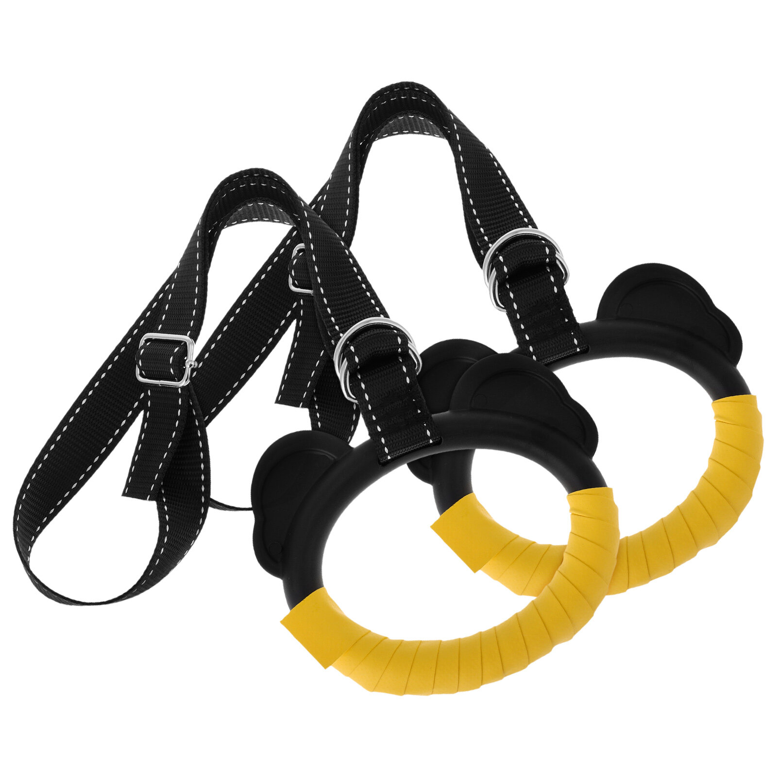 Детские гимнастические тренировочные кольца, кольца для домашнего фитнеса, ручки для подтягиваний (веревка 1 метр, кольца - стальная пряжка с круглой головкой) 1 пара