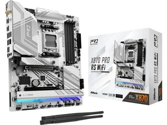 Материнская плата Asrock X870 PRO RS WIFI Socket AM5 AMD X870 4xDDR5 ATX AC`97 8ch(7.1) 2.5Gg RAID+HDMI