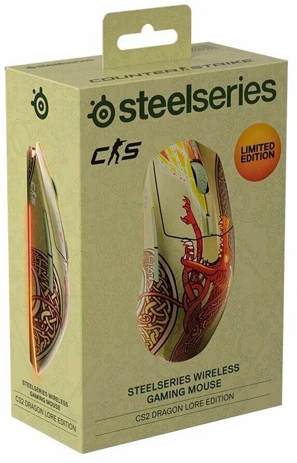 Мышь беспроводная SteelSeries Aerox 3 Wireless CS2 Dragon [62614] разноцветный