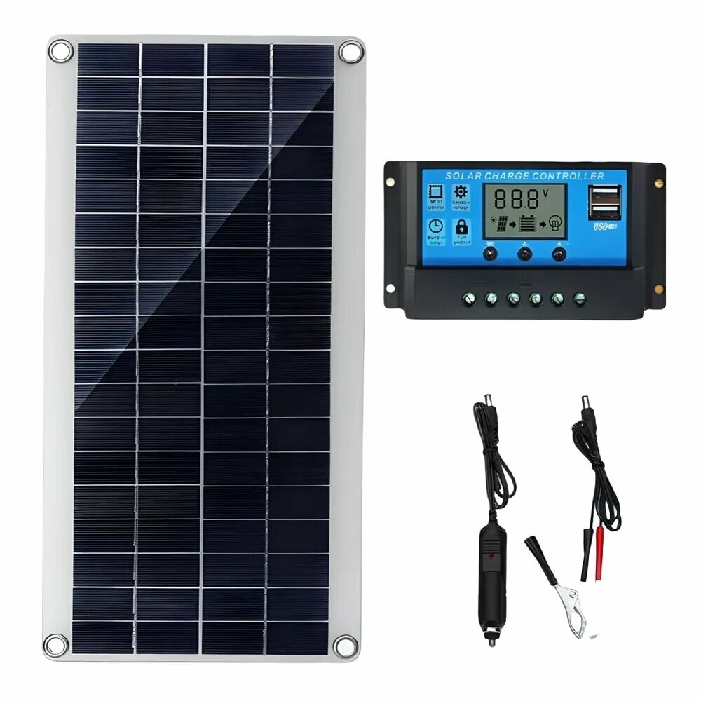 GJX Солнечная панель 300W для автономных систем, комплект с контроллером заряда 60A, 12V для кемпинга, яхт и садов