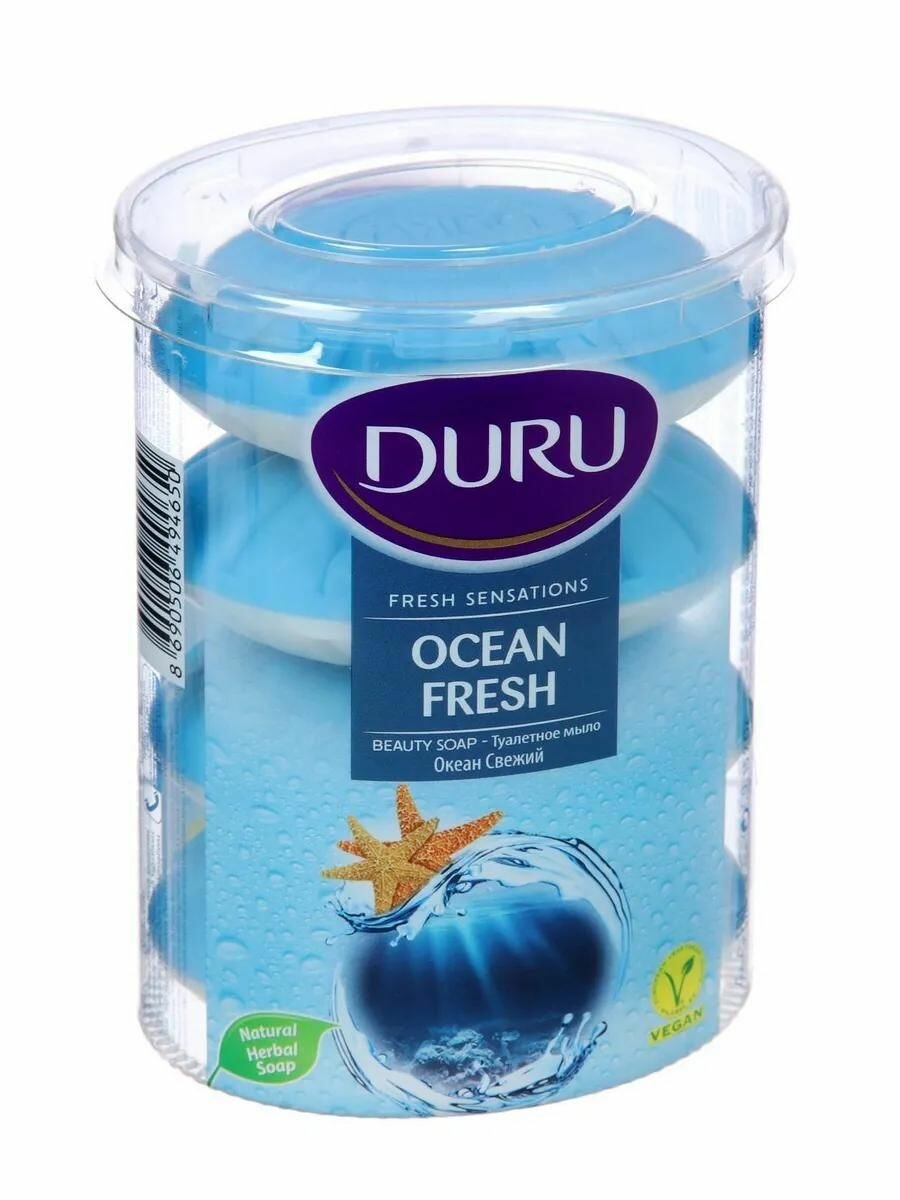 Мыло туалетное DURU Fresh Sensations Океанский бриз, 100 г, 4 шт