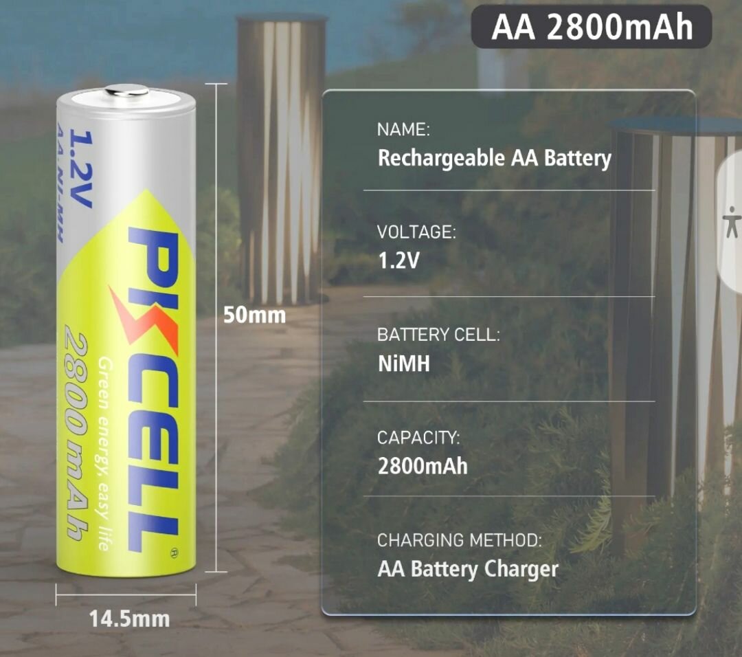 Аккумуляторная батарейка АА, 2800mah.