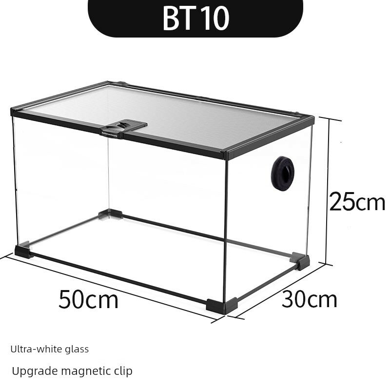 50x30x25 см Нескользящий террариум для ящериц, лягушек, змей и пауков с прозрачным стеклом