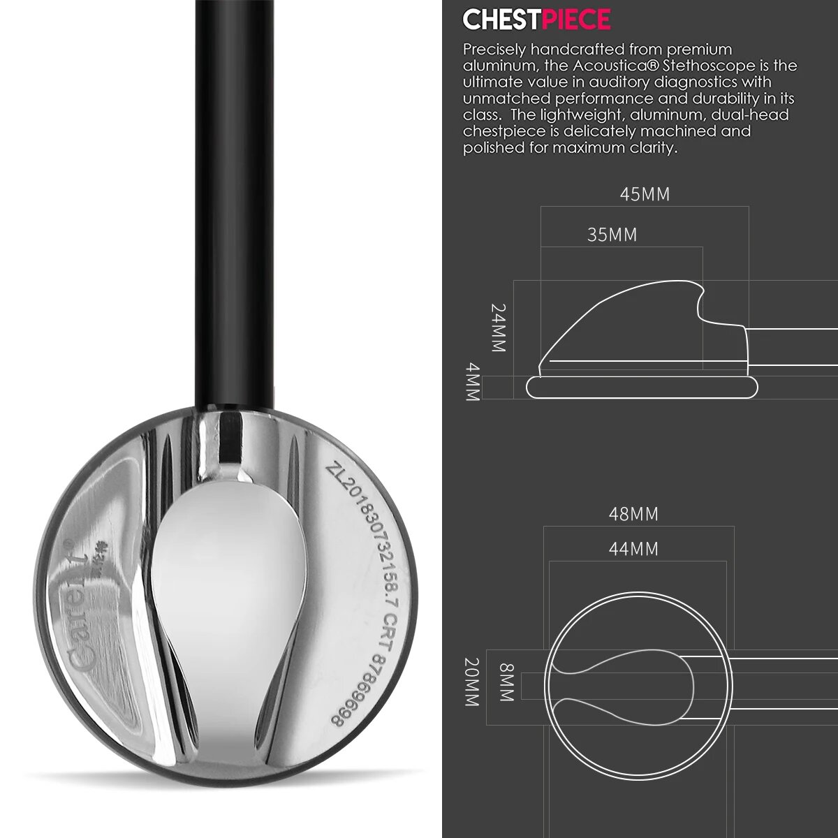Стетоскоп Carent, Titanium black — фото 1