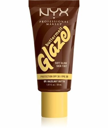 Тональный крем NYX Professional Makeup Buttermelt Glaze, оттенок 09 Hazelnut Butta, 30 мл