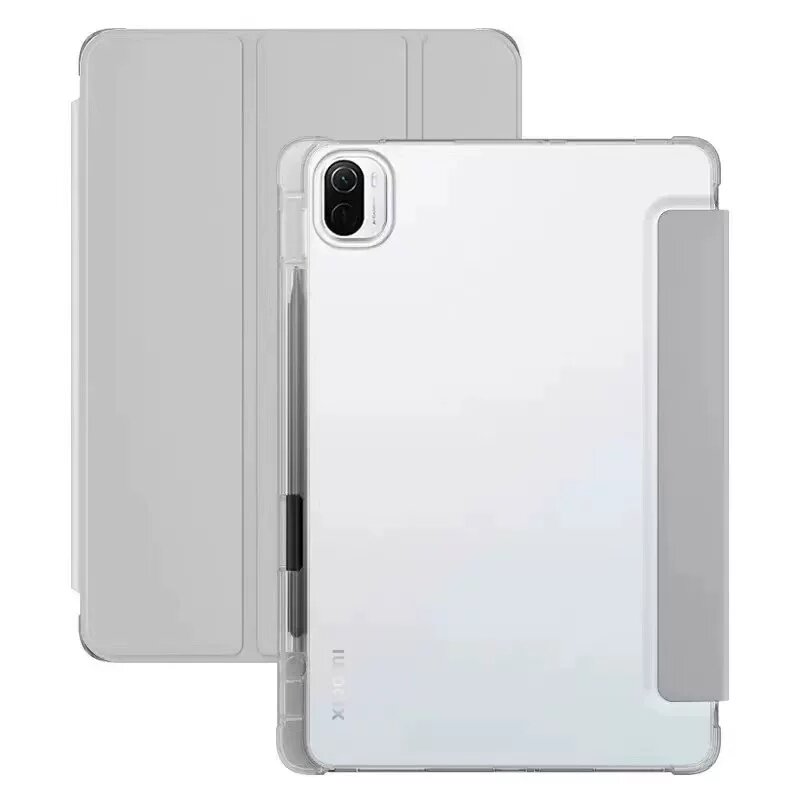 Силиконовый чехол для Xiaomi Pad 5/5 Pro 11-дюймовый с матовой вставкой для ручки — Туманно-серый
