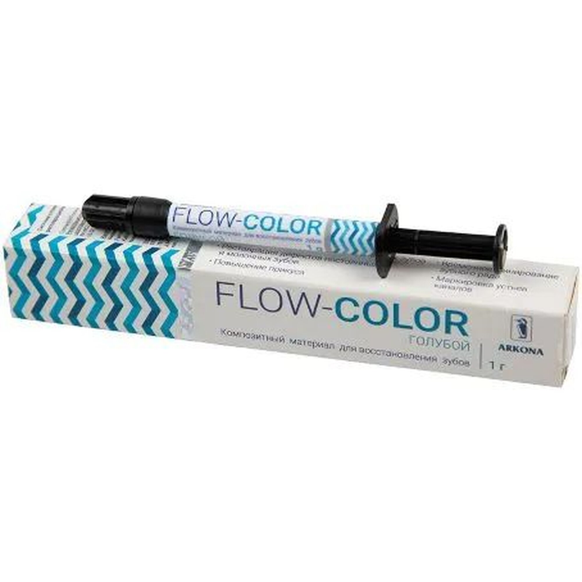 Композит светоотверждаемый ARKONA Flow-Color, голубой, для детской стоматологии, 1 г