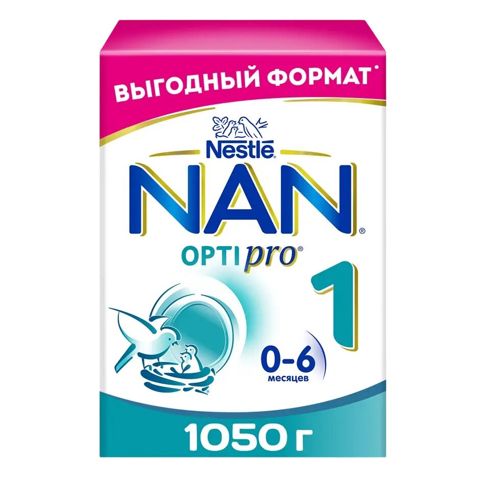 NAN 1 Optipro Премиум Сухая молочная смесь с рождения 525 г 2 шт