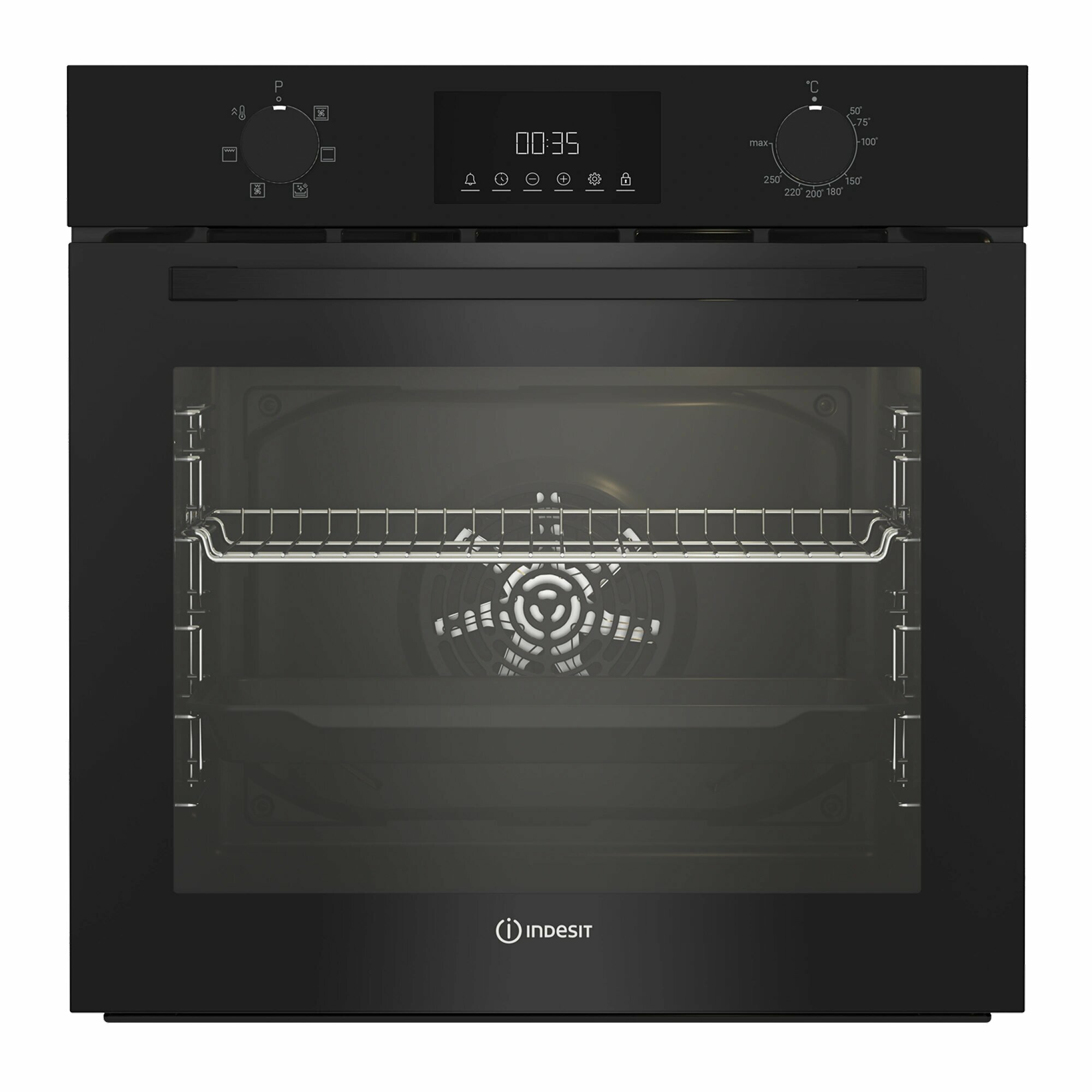 Электрический духовой шкаф Indesit IBFTE 2434 BL, 72л, очистка каталитическая + паровая