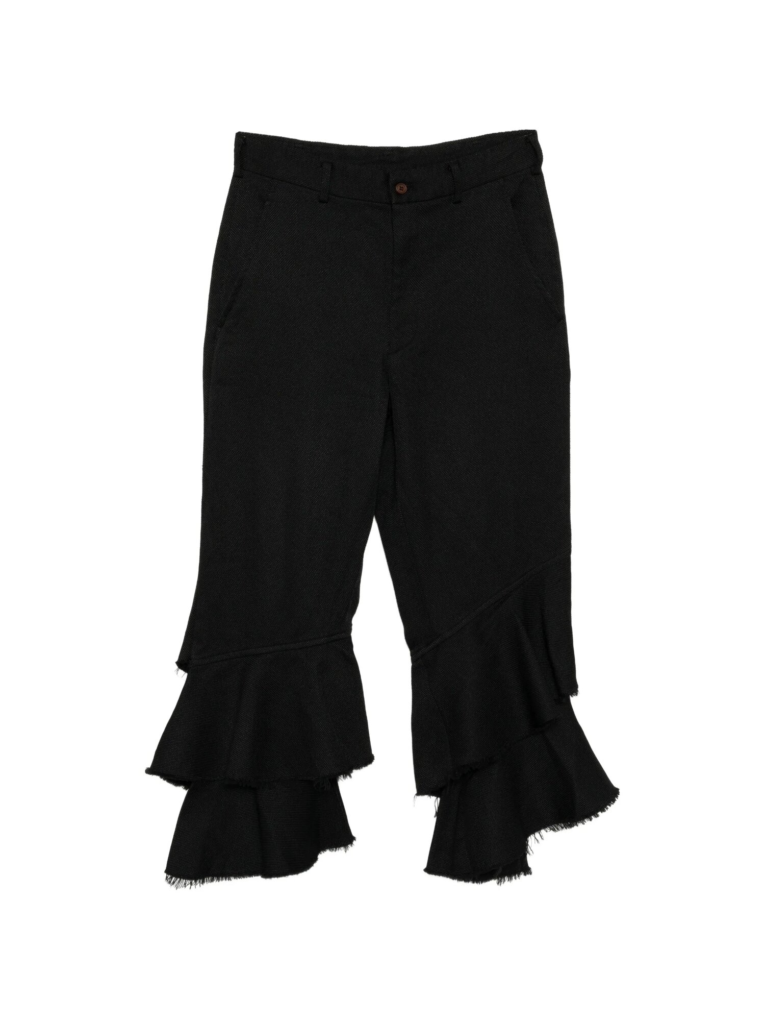 Брюки Ruffled frayed-edge trousers